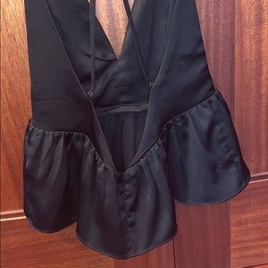 ASOS | Tops | Open Back Black Deep V Neck Tank | Poshmark